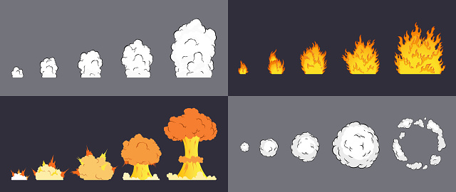 Animation De Leffet Dexplosion Dans Le Style Comique De Dessin Animé