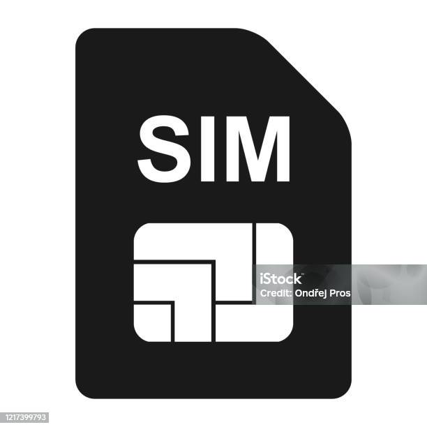 Icône De Carte Sim Isolée Sur Fond Blanc Fente Mobile De Carte Sim
