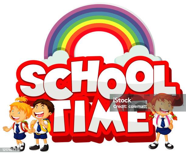Desain Font Untuk Waktu Sekolah Kata Di Latar Belakang Putih Ilustrasi ... Desain Font Untuk Waktu Sekolah Kata Di Latar Belakang Putih Ilustrasi ...
