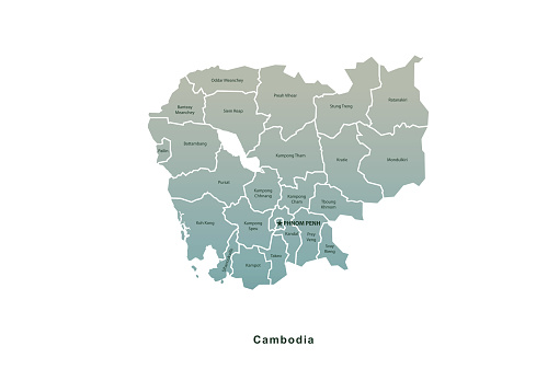 Carte Cambodgienne Carte Vectorielle Du Cambodge Dans Le Pays Dasie