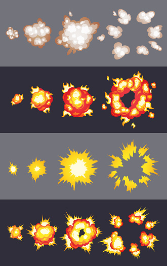 Animation De Leffet Dexplosion Dans Le Style Comique De Dessin Animé