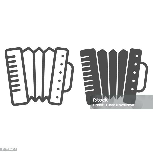 Accordion Line And Solid Icon Folkloric Accordion Instrument Outline ... Accordion Line And Solid Icon Folkloric Accordion Instrument Outline ...