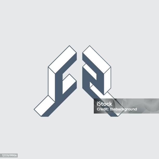 C2 Monogram Atau Logotipe Font 3d Isometrik Untuk Desain Alfabet Volume
