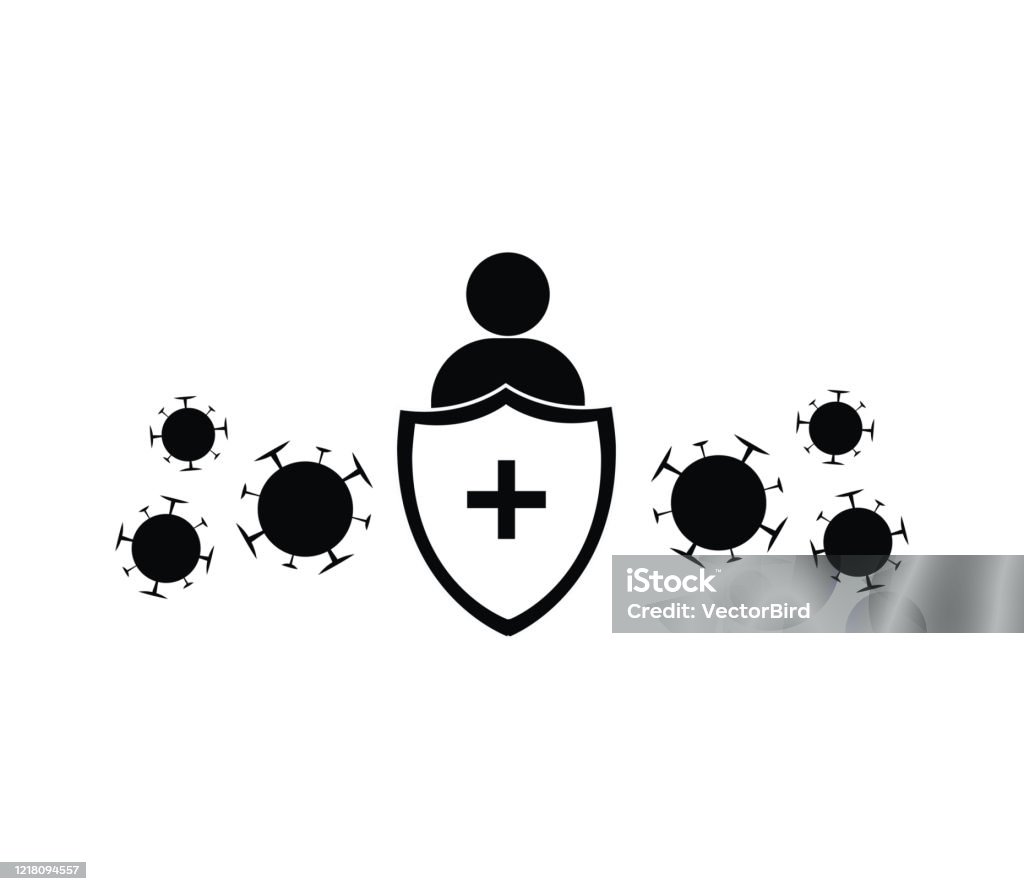 Immune System Vector Icon Logo Health Bacteria Virus Protection Medical