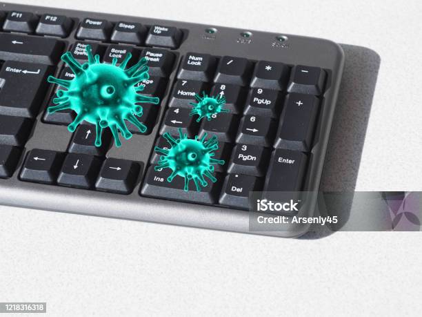 Keyboard Which Are A Source Of Infection With The Virus And Bacteria 3d