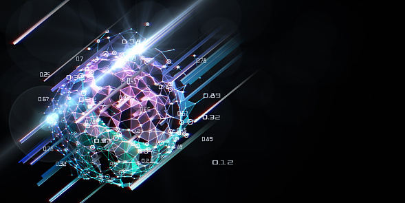 Abstract Visualization Spherical Algorithm Analysis Data With Blurred