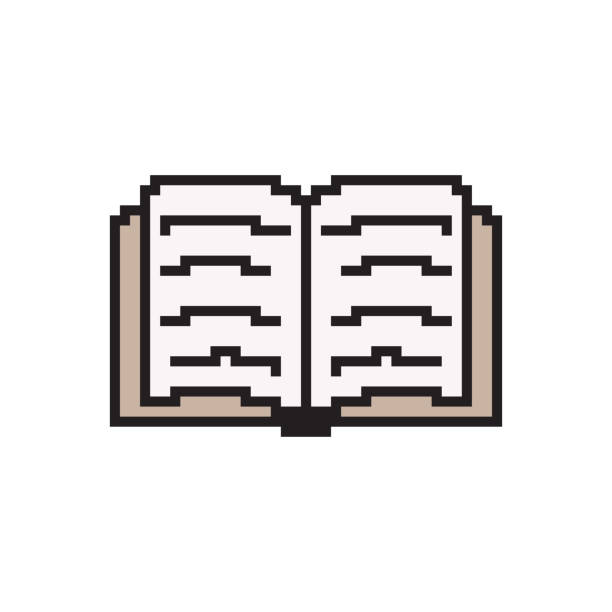 Download Pixel Art, Open Book, Pixel Art Book. Royalty-Free Stock ...