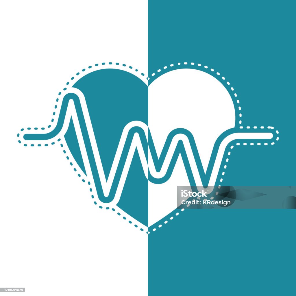 Bicolor Icon Of An Electrocardiogram Stock Illustration Download