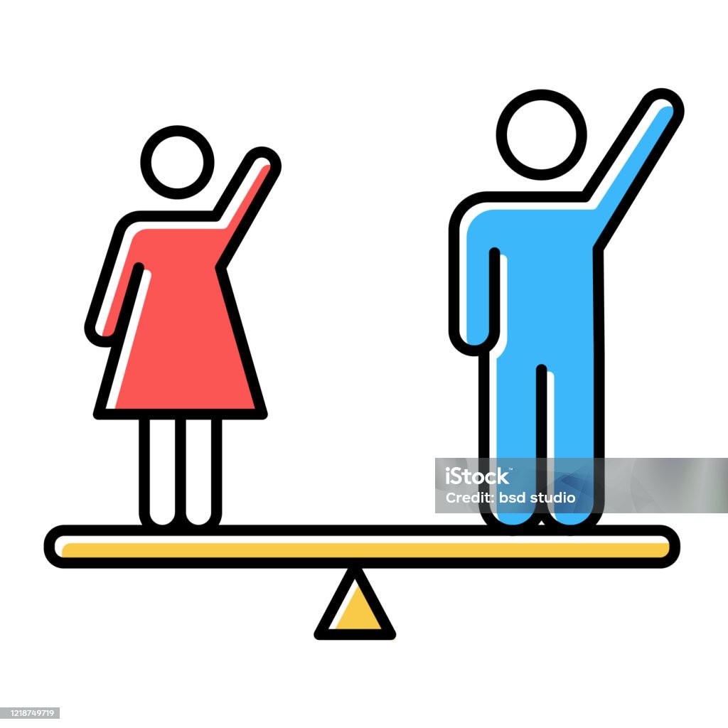 Gender Equality Color Icon Woman And Man Human Right Democracy Liberty