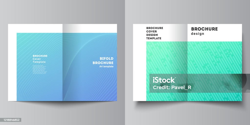 Tata Letak Vektor Dari Dua Format A4 Template Desain Mockup Sampul