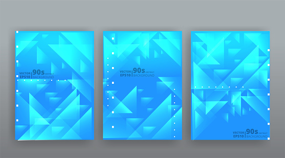 Kekacauan Geometris Abstrak Mencakup Desain Template Gradien Mengkilap