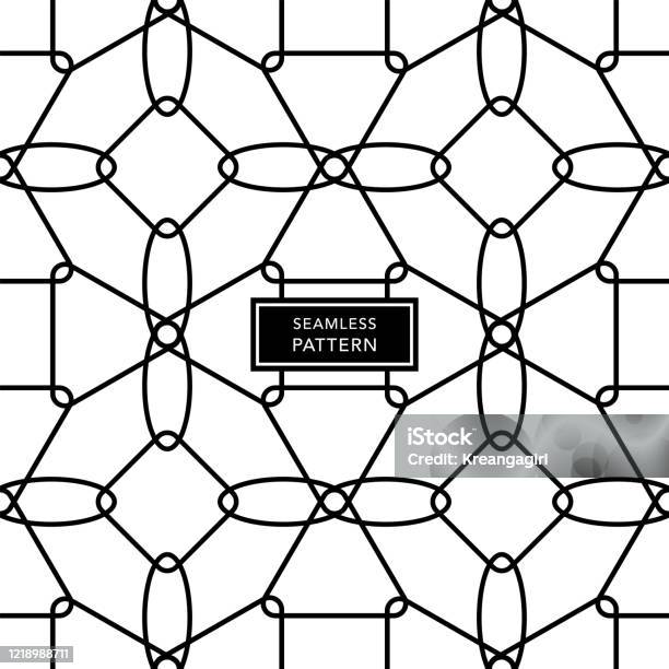 Desain Templat Sampul Dengan Pola Geometris Hitam Dan Putih Ilustrasi
