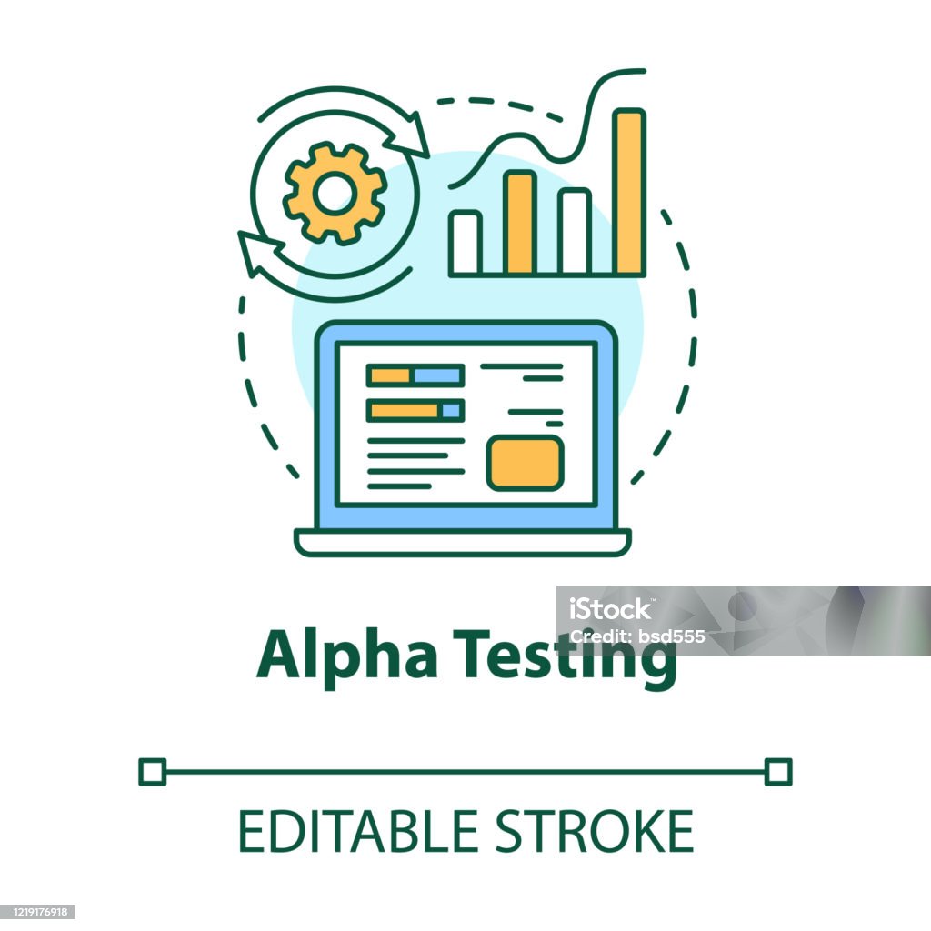 Alpha Testing Concept Icon Software Development Stage Idea Thin Line