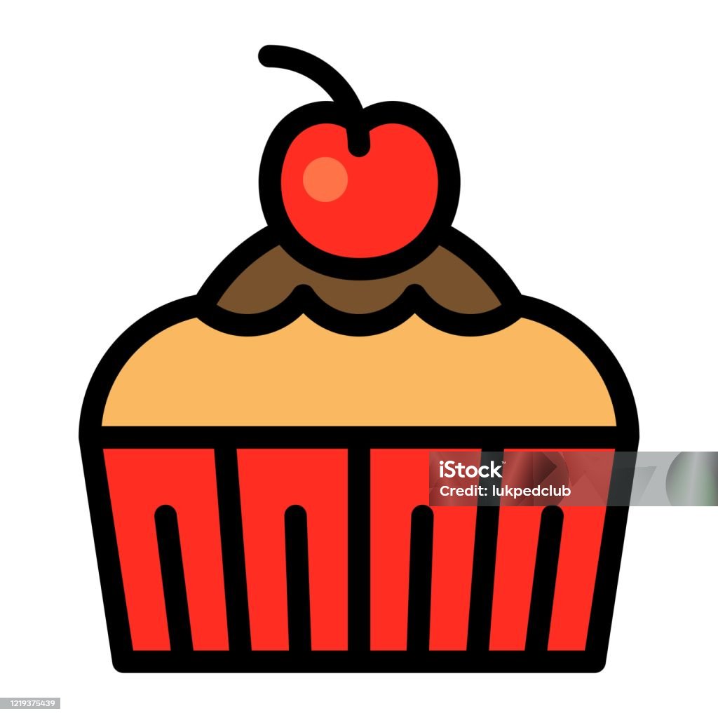 Cupcake Or Muffin Baked Good Vector Icon Stock Illustration Download