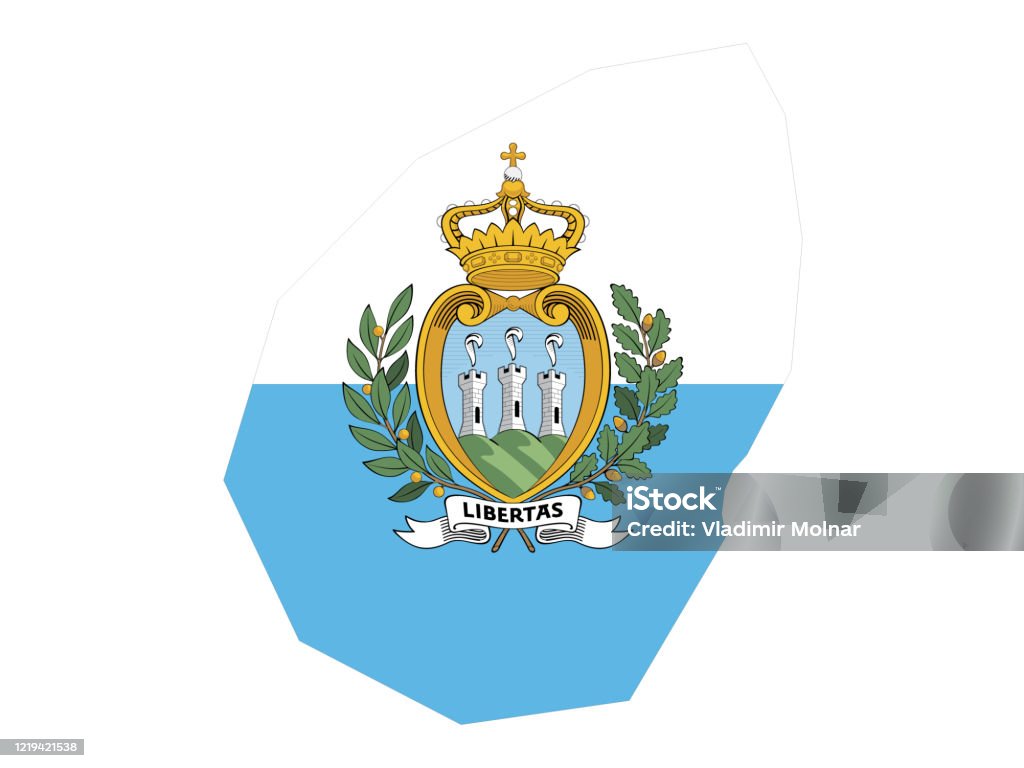 San Marino Map With Flag Stock Illustration Download Image Now