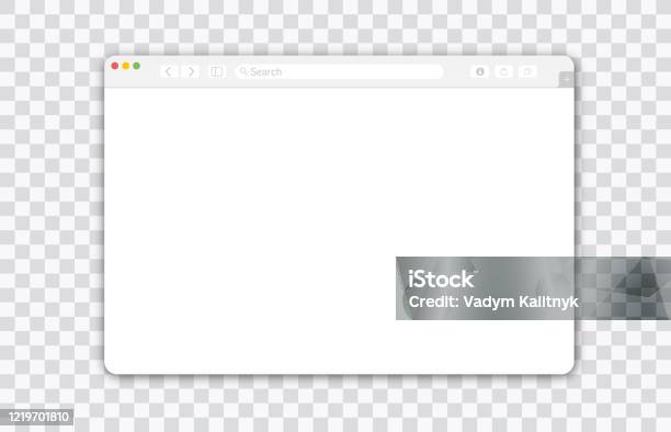 Jendela Browser Kosong Pada Latar Belakang Transparan Kosongkan Mockup