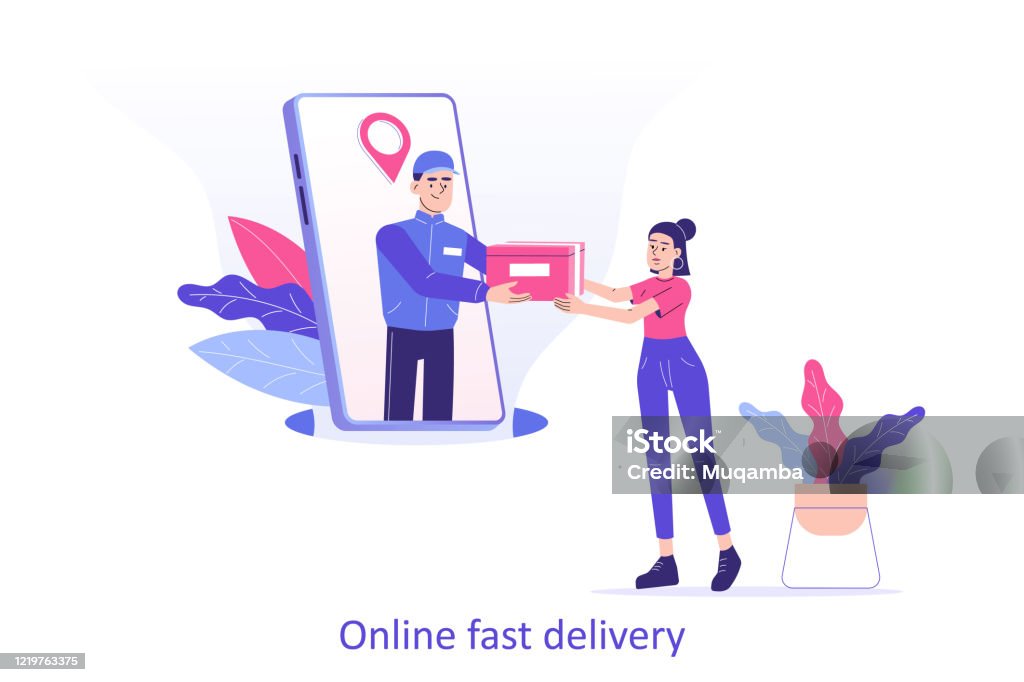 Konsep Layanan Pengiriman Cepat Online Pria Pengiriman Muda Atau Kurir ... Konsep Layanan Pengiriman Cepat Online Pria Pengiriman Muda Atau Kurir ...