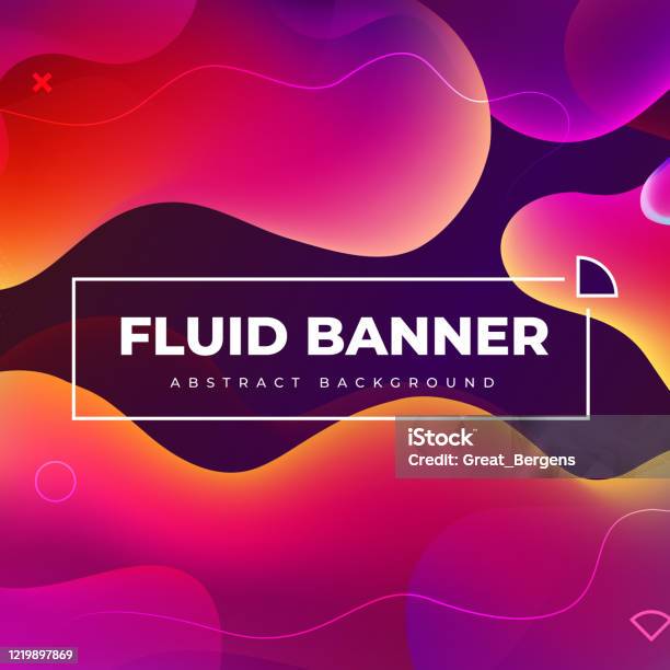 Desain Latar Belakang Warna Cair Komposisi Bentuk Gradien Cairan Poster