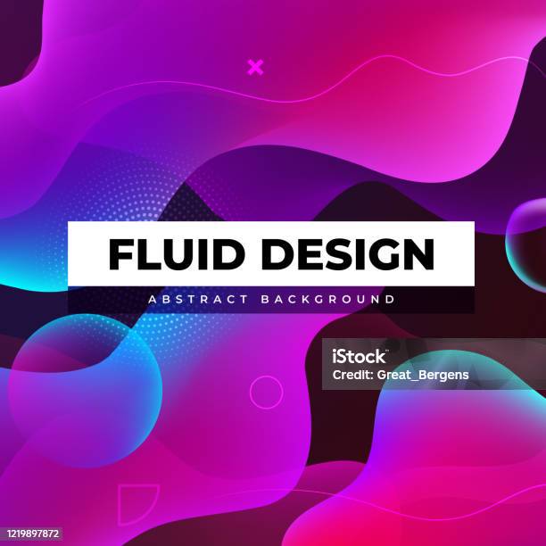 Desain Latar Belakang Warna Cair Komposisi Bentuk Gradien Cairan Poster