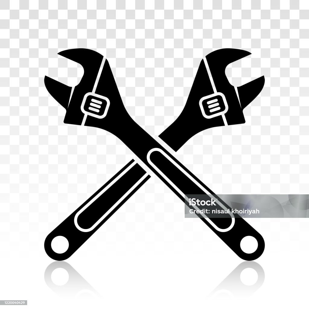Adjustable Wrench Vector Line Art Icons On A Transparent Background ... Adjustable Wrench Vector Line Art Icons On A Transparent Background ...