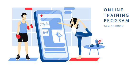 Konsep Pelatih Pribadi Online Halaman Arahan Situs Web Woman Mengambil ... Konsep Pelatih Pribadi Online Halaman Arahan Situs Web Woman Mengambil ...