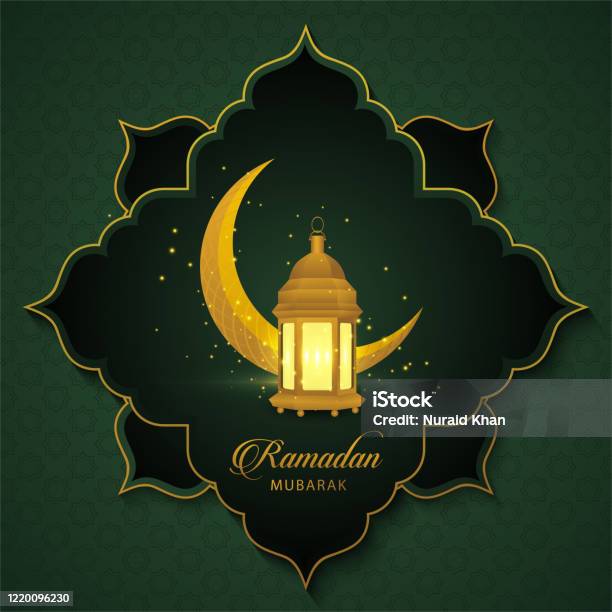 Yaratıcı Süs Fener Lamba Ve Ay Ile Ramazan Mübarek İslami Yeşil Arka ... Yaratıcı Süs Fener Lamba Ve Ay Ile Ramazan Mübarek İslami Yeşil Arka ...