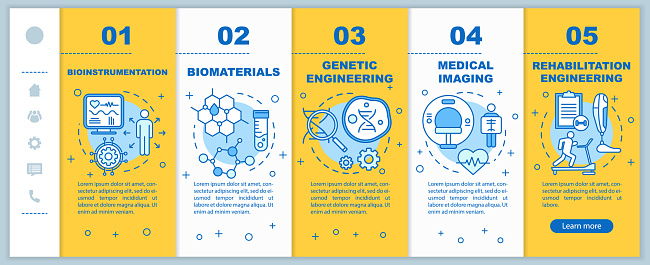 Bioengineering Onboarding Halaman Web Seluler Vektor Template