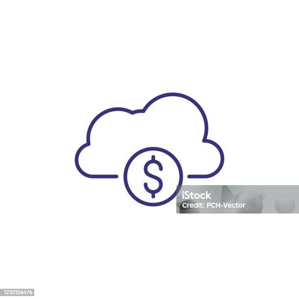 Icône De Ligne Dargent De Nuage Vecteurs Libres De Droits Et Plus D