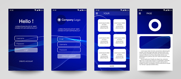 Desain Aplikasi Seluler Ui Ux Gui Set Layar Pendaftaran Pengguna Dengan
