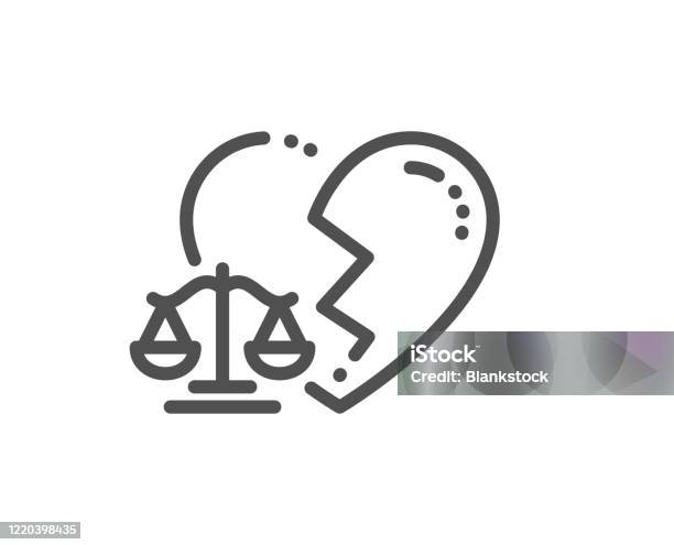 Icône De Ligne Davocat De Divorce Signe De Balances De Justice Vecteur