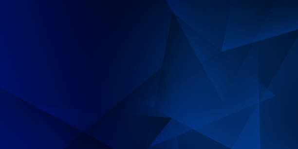 Abstract blue background with layers of transparent shapes in random ...