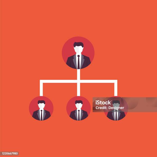 Icône Plate De Structure Dentreprise Symbole Vector Illustration Flat