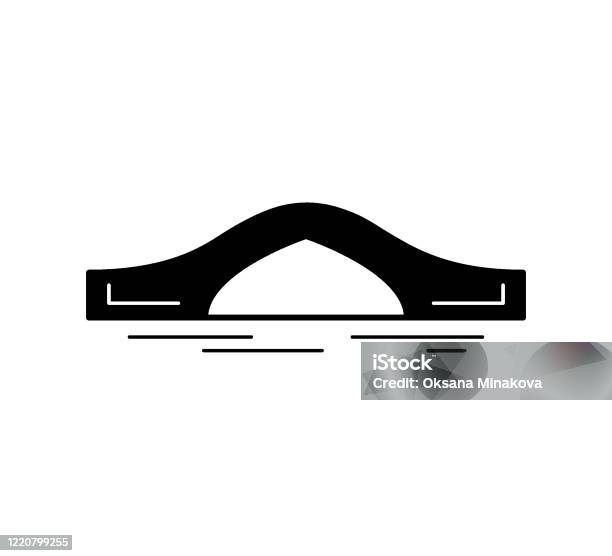 Icône Noire De Silhouette De Pont Darc Isolée Sur Le Fond Blanc