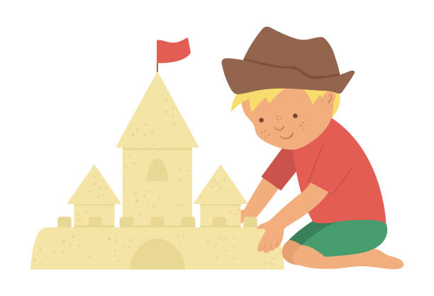 Building A Sandcastle Clipart