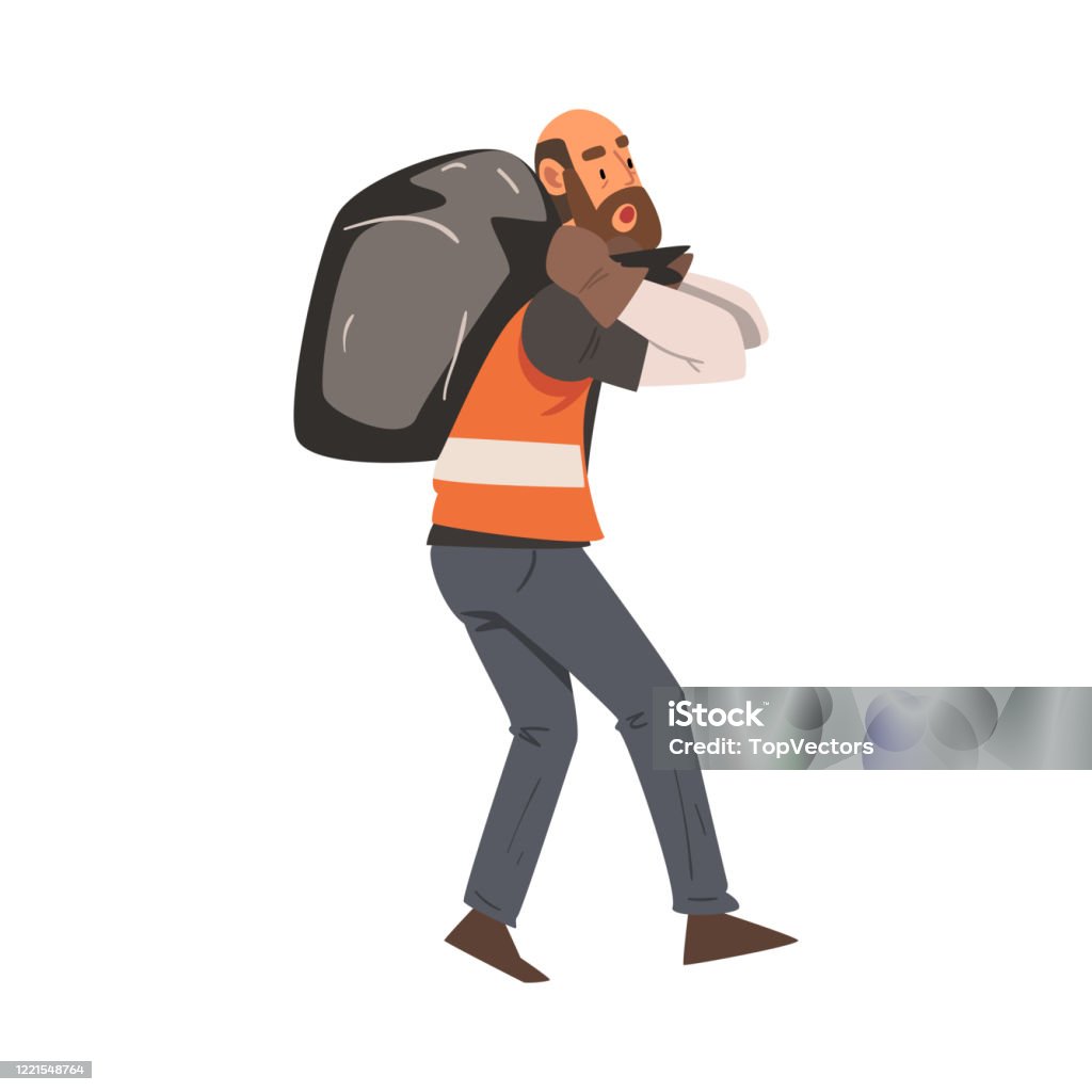 Man Janitor Carrying Trash Bag Male Professional Cleaning Staff ... Man Janitor Carrying Trash Bag Male Professional Cleaning Staff ...