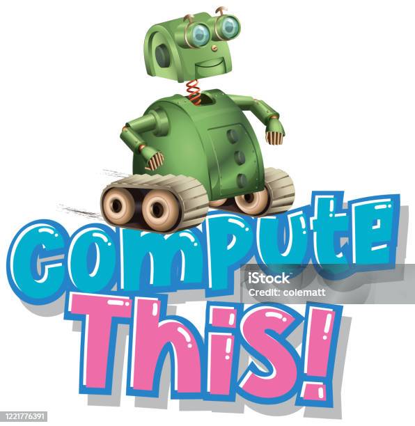 Desain Font Untuk Kata Menghitung Ini Dengan Robot Hijau Di Latar ... Desain Font Untuk Kata Menghitung Ini Dengan Robot Hijau Di Latar ...
