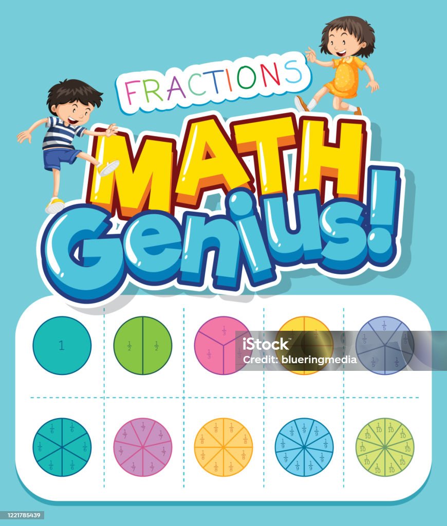 Desain Font Untuk Jenius Matematika Kata Dengan Anakanak Dan Pecahan ... Desain Font Untuk Jenius Matematika Kata Dengan Anakanak Dan Pecahan ...