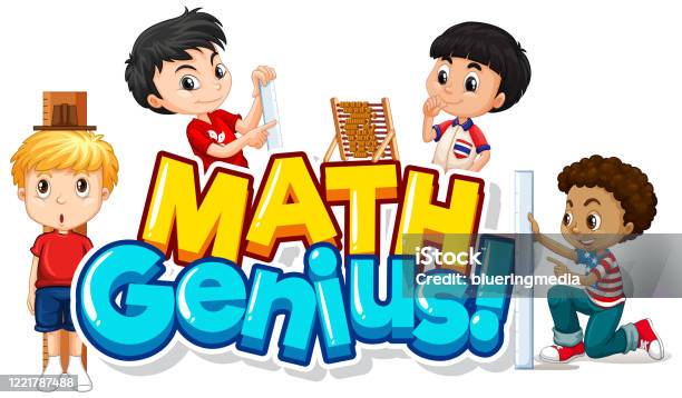 Desain Font Untuk Jenius Matematika Kata Dengan Anakanak Bahagia ... Desain Font Untuk Jenius Matematika Kata Dengan Anakanak Bahagia ...