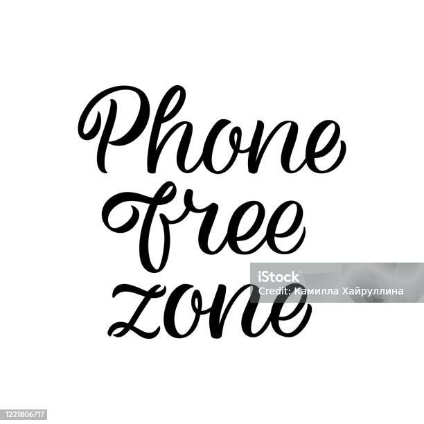 Kartu Huruf Yang Digambar Dengan Tangan Prasasti Zona Bebas Telepon