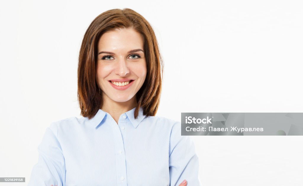 Of Young Beautiful Cute Cheerful Brunette Girl Smiling Looking At