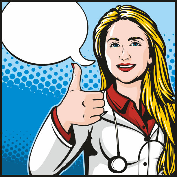 990 Young Female Doctor Stethoscope Clip Art Stock Illustrations