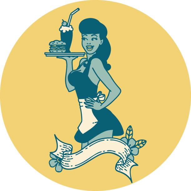 170 Pin Up Waitress Stock Illustrations Royalty Free Vector Graphics