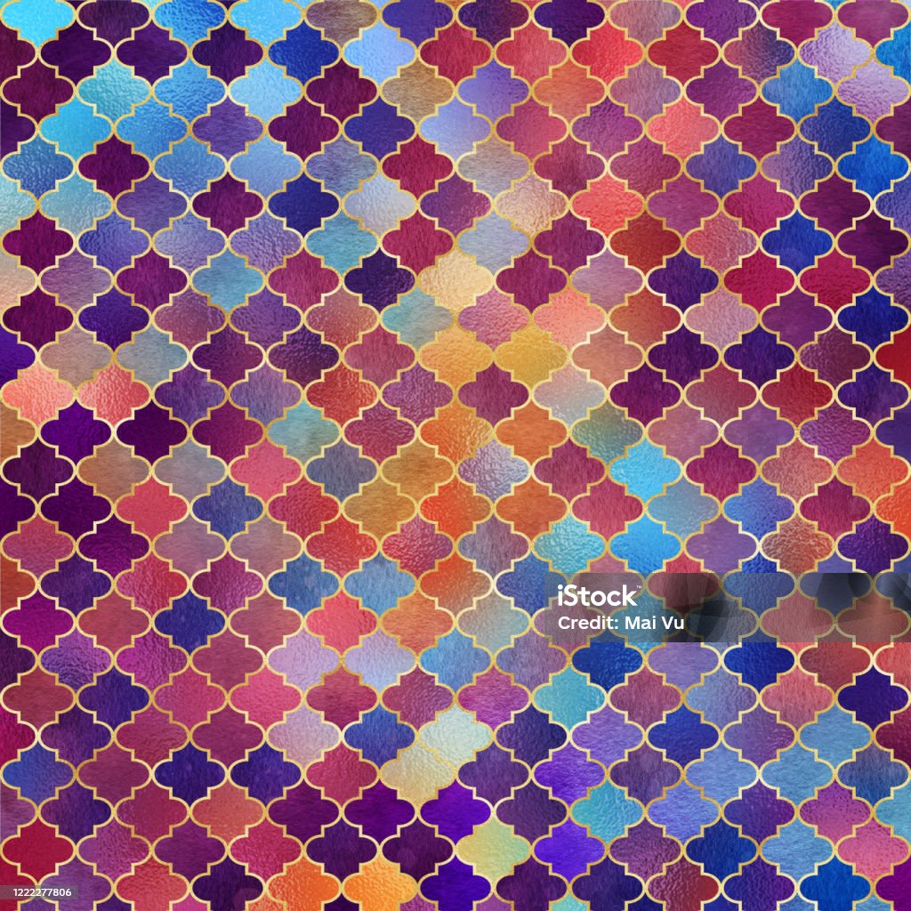 Mosaic Quatrefoil Design Stock Illustration Download Image Now