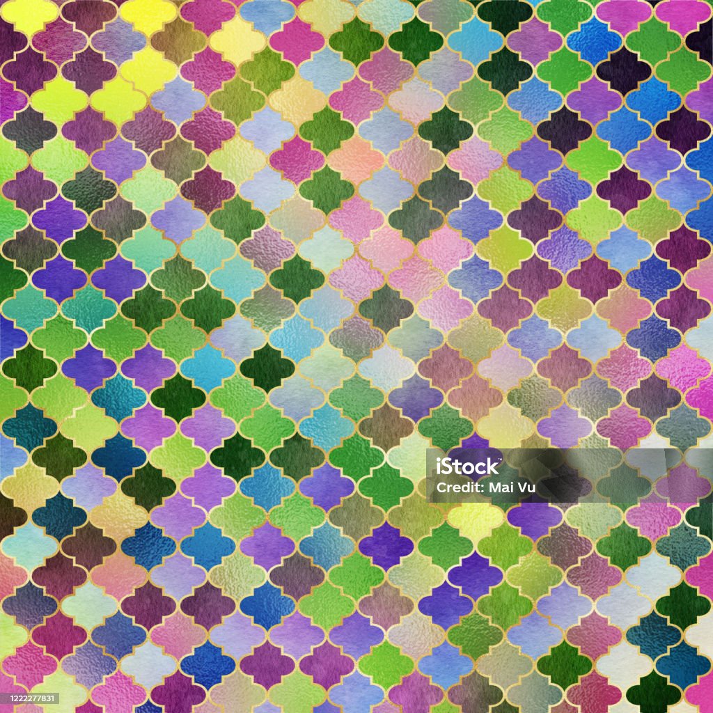 Mosaic Quatrefoil Design Stock Illustration Download Image Now