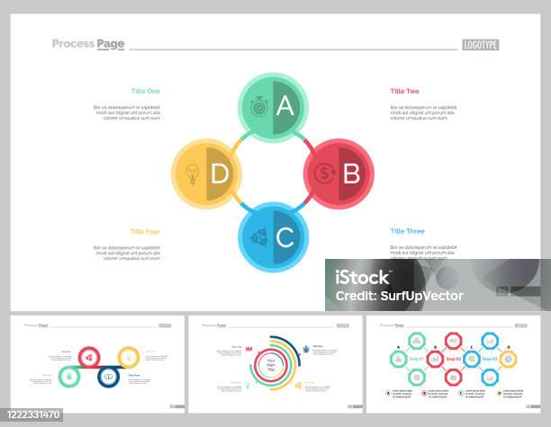 Four Workflow Slide Templates Set Stock Illustration - Download Image ... Four Workflow Slide Templates Set Stock Illustration - Download Image ...