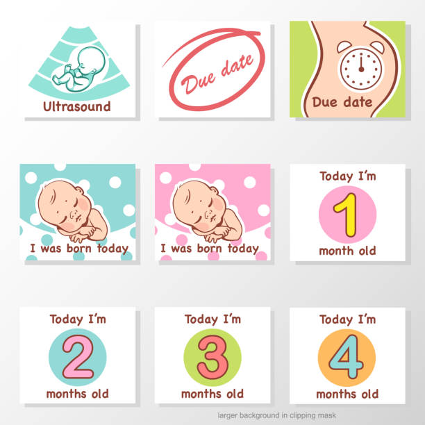 A sticker template with small family members cartoon character 2845473 ...