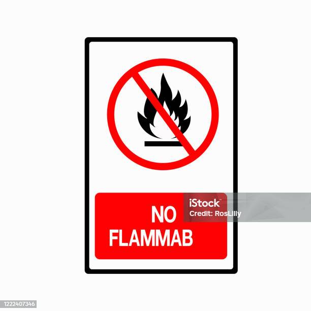 Aucun Signe De Symbole Inflammable Illustration De Vecteur Isolé Sur