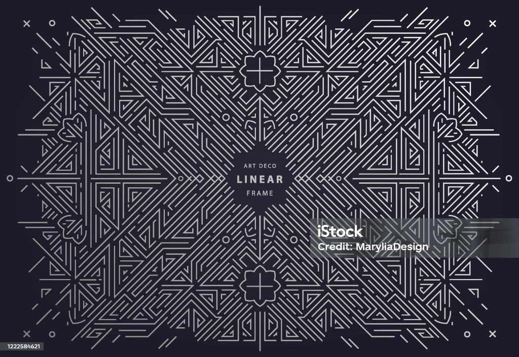 Vector Art Deco Frame Abstract Geometric Design Template For Luxury
