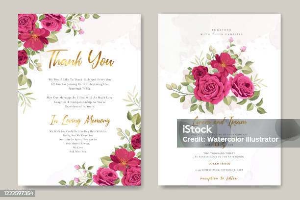 Belle Carte Dinvitation De Mariage Avec La Couronne Florale Vecteurs