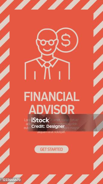 Concept Dicône De Ligne De Conseiller Financier Illustration De Symbole